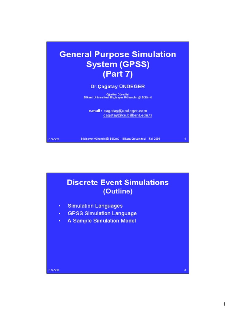 General Purpose Simulation System (GPSS) (Part 7) : Discrete Event ...