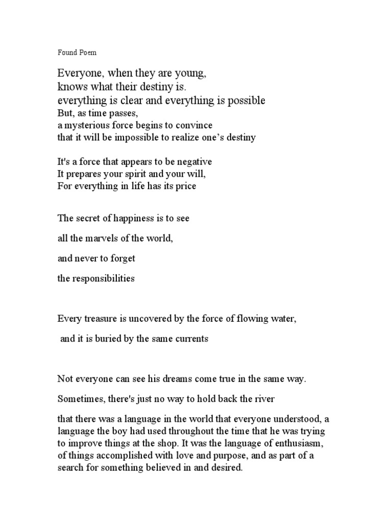 The Language of the Soul: A Found Poem on Destiny, Dreams, and the ...