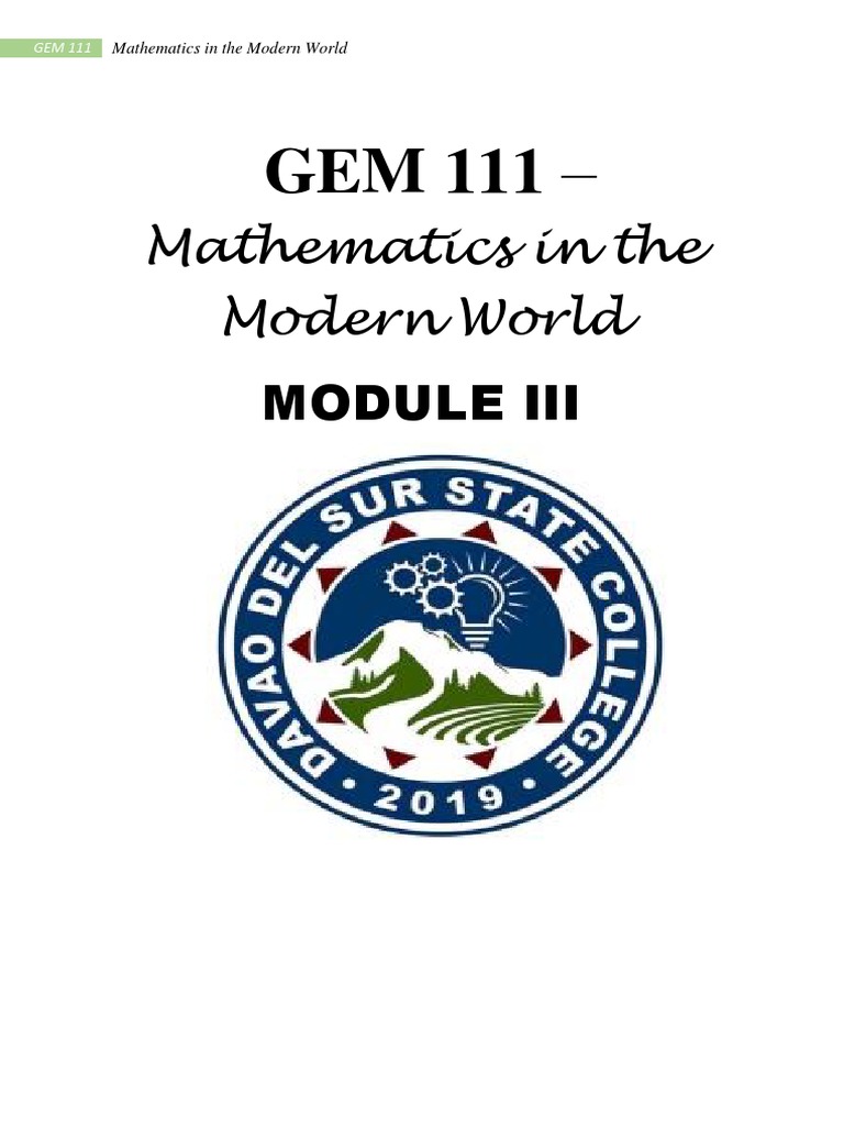 GEM 111 (Mathematics in The Modern World) - Module III PDF | PDF ...