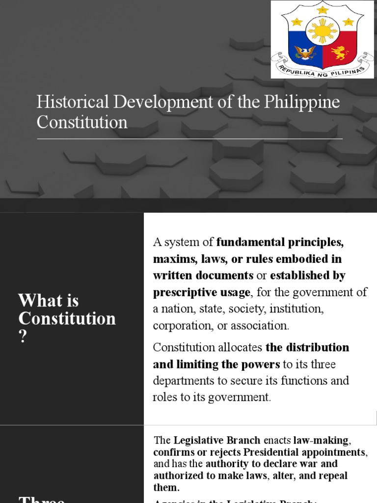 Historical Development of The Philippine Constitution | PDF | President ...