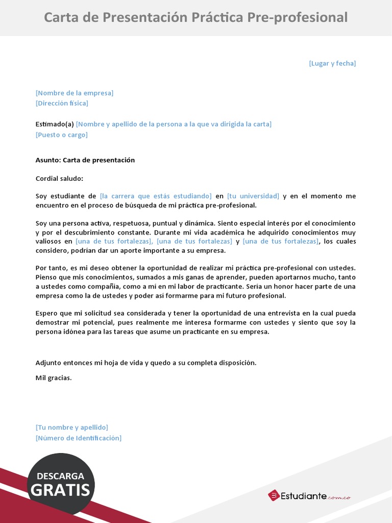 Carta de Presentacion Practica Preprofesional | PDF