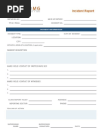 Incident Report Form - Irf Template | PDF