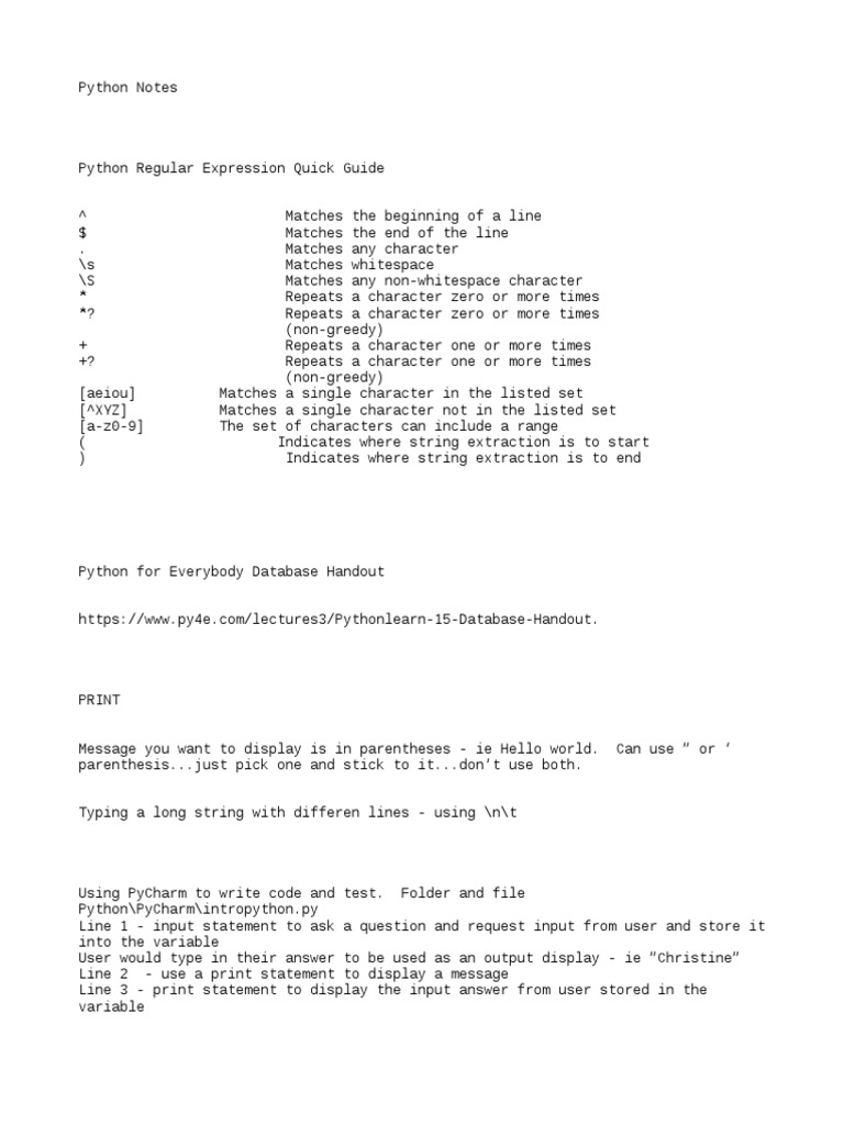 Code Python Notes | PDF | Data Type | Control Flow