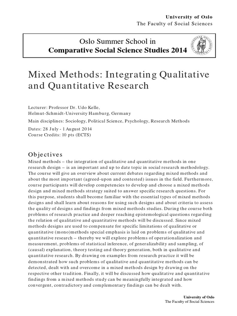 Mixed Methods: Integrating Qualitative and Quantitative Research | PDF | Qualitative Research ...