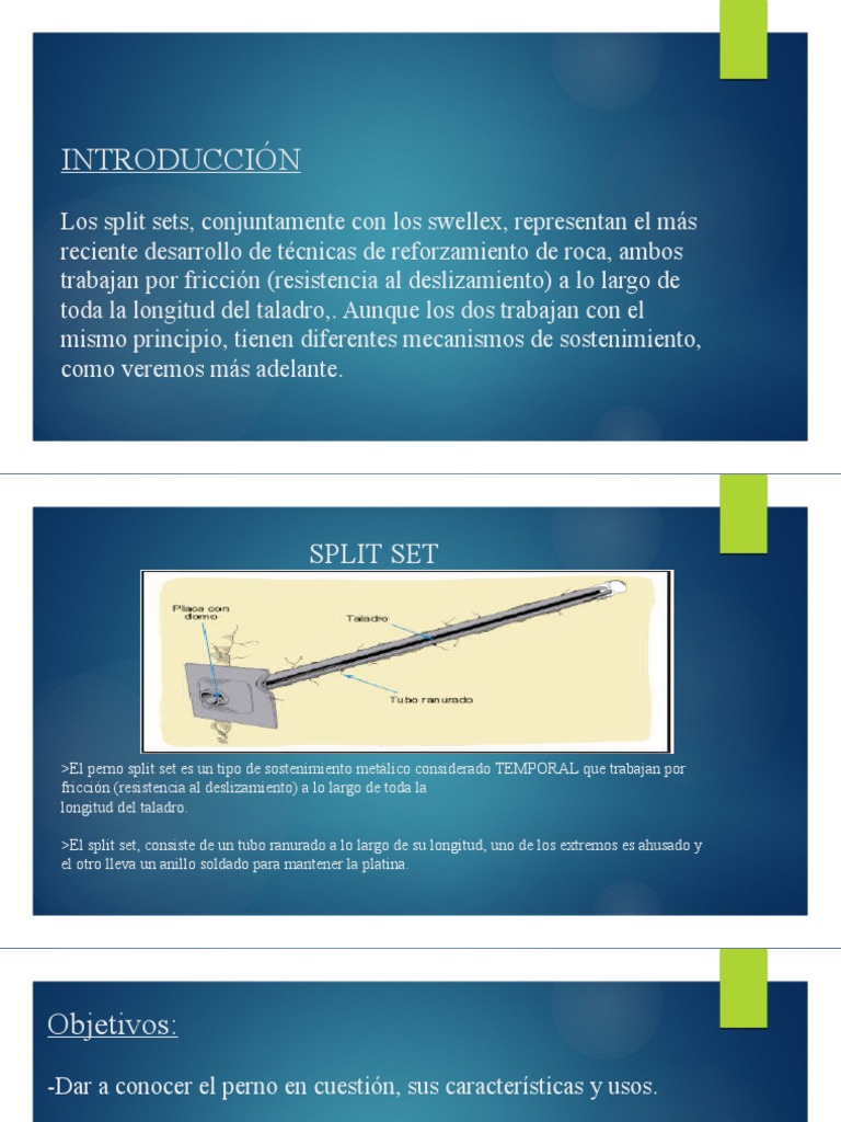 Caracteristicas Del Split Set | PDF | Perforar | Fricción