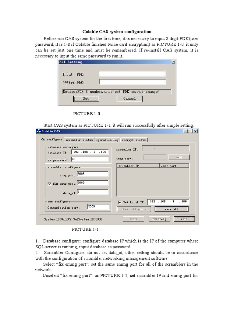 Colable CAS System Configuration | PDF | Input/Output | Computer Network