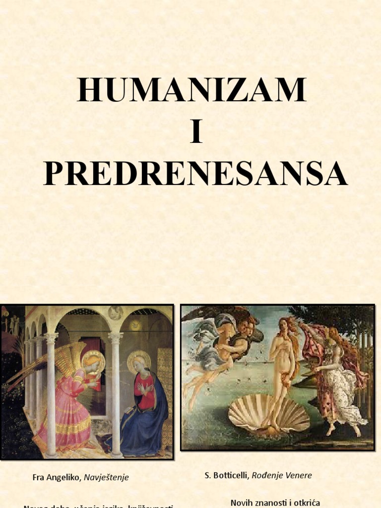 Humanizam I Predrenesansa - Prezentacija | PDF