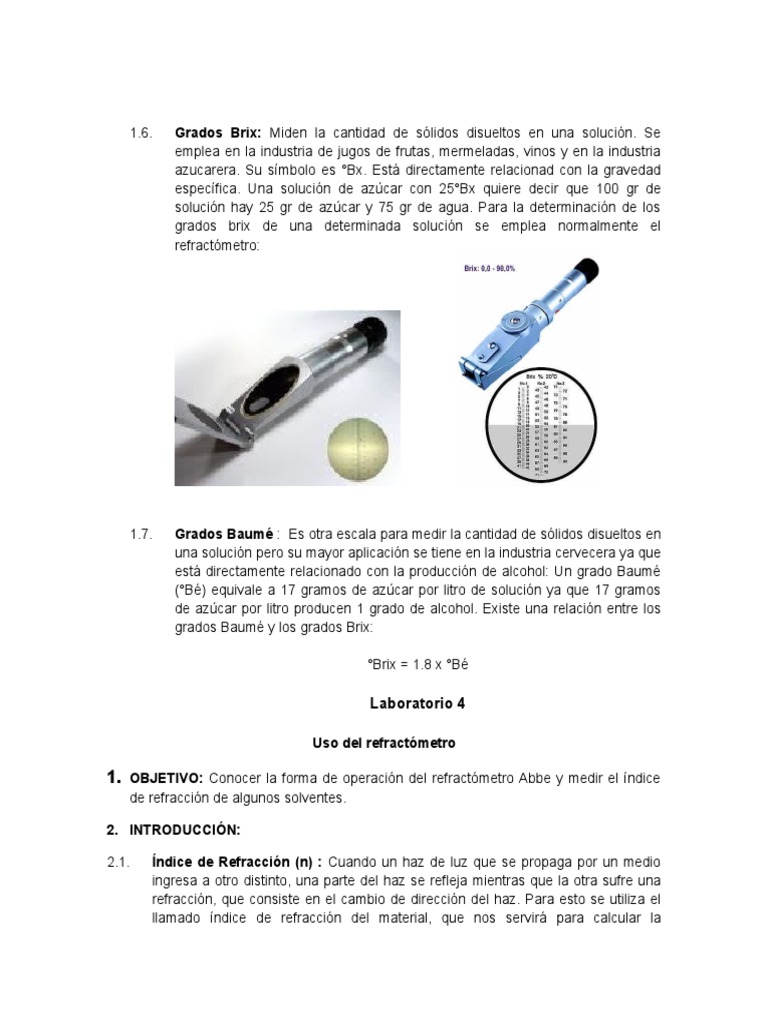 Grados Brix y Coloides | PDF | Coloide | Refracción