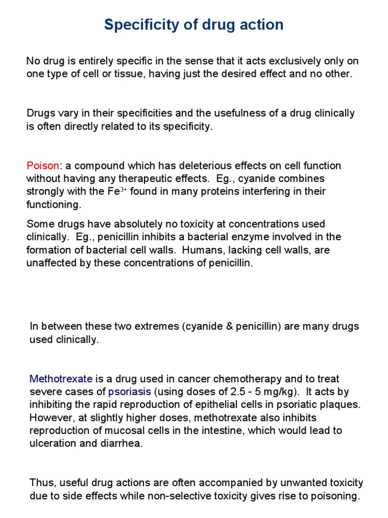 Lecture-13 Drug Specificity | PDF | Acetylcholine | Receptor (Biochemistry)