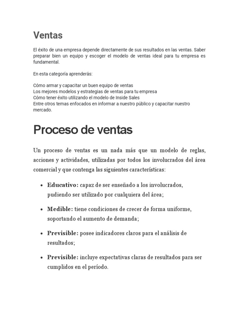 Modelos de Venta Continuacion 2 | PDF