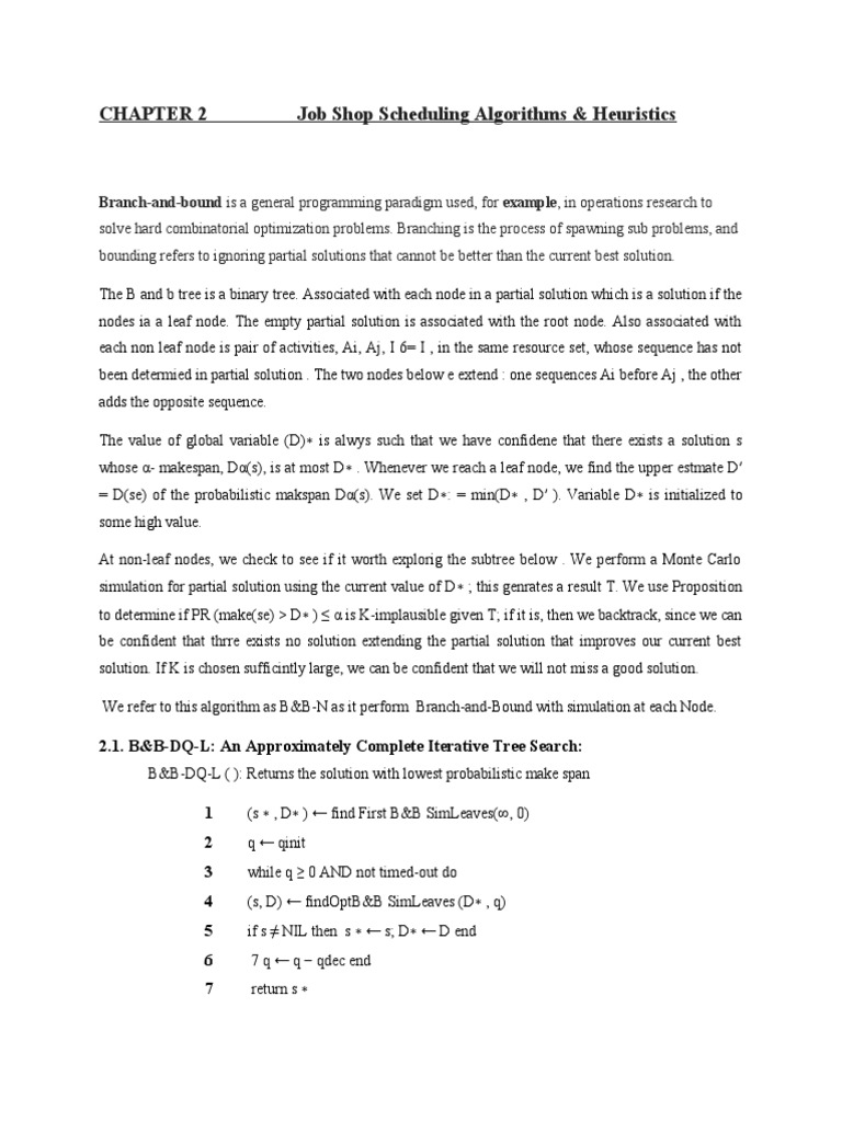 Job Shop Scheduling Algorithms & Heuristics | PDF | Computational Science | Algorithms And Data ...