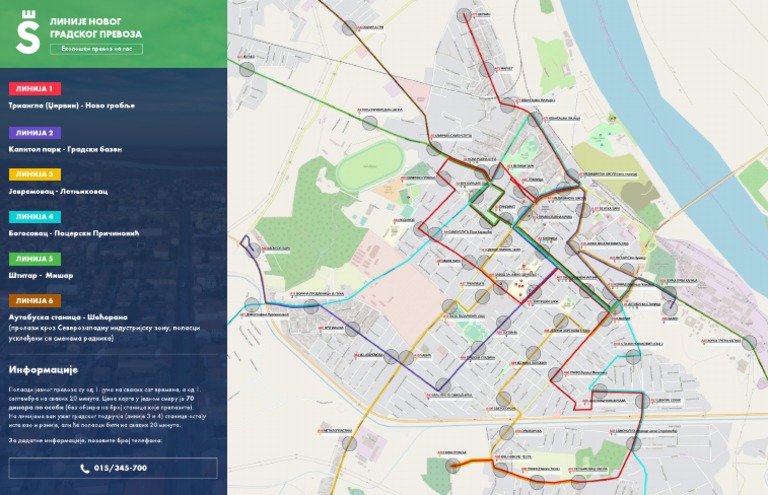 Mapa Linija Javnog Gradskog Prevoza | PDF