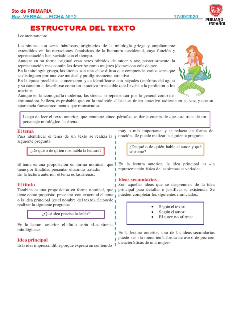Estructura Del Texto | PDF | Sirena | Agua