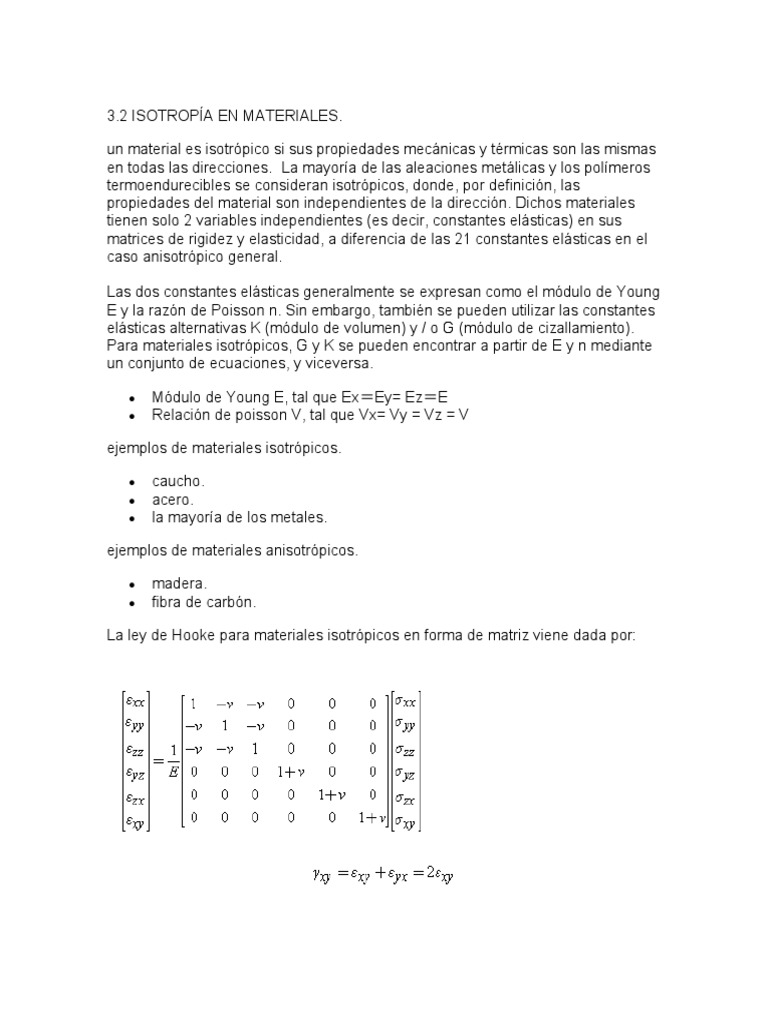 Materiales Isotropicos | PDF | Métodos y materiales de enseñanza ...