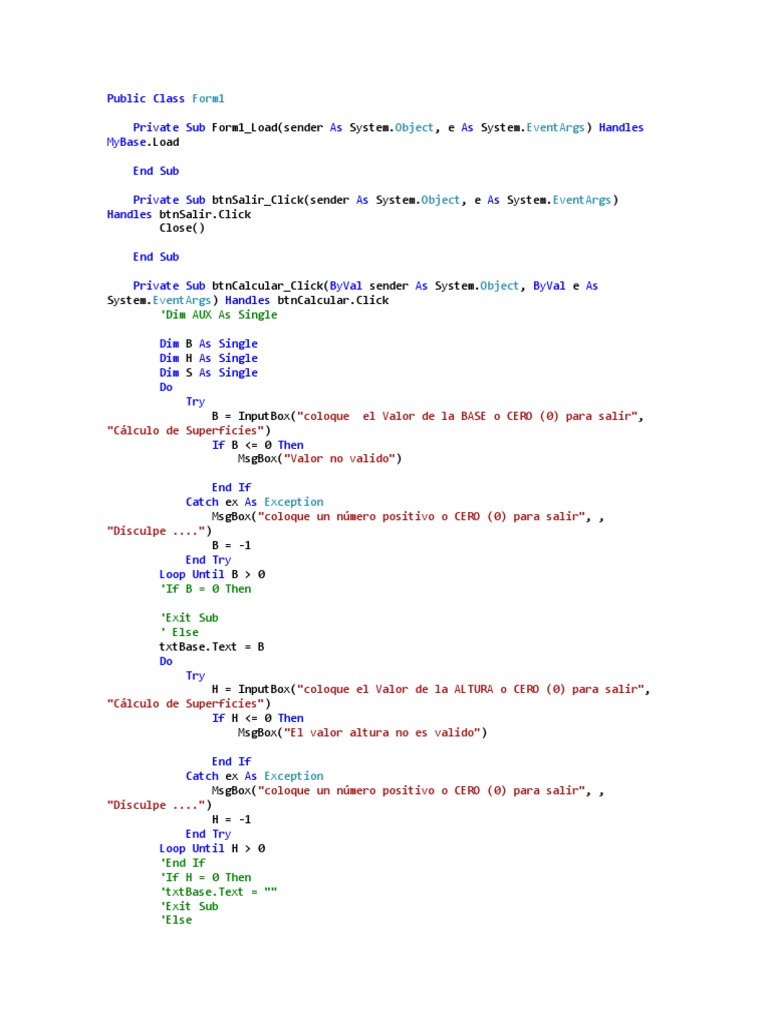Form1 Object Eventargs: 'Dim Aux As Single | PDF