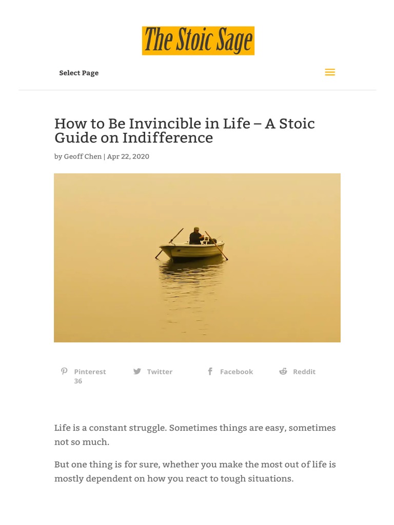 How To Be Invincible in Life - A Stoic Guide On Indifference - The ...