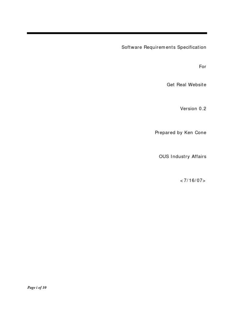 Srs Example 1 | PDF | Computer Science | Websites