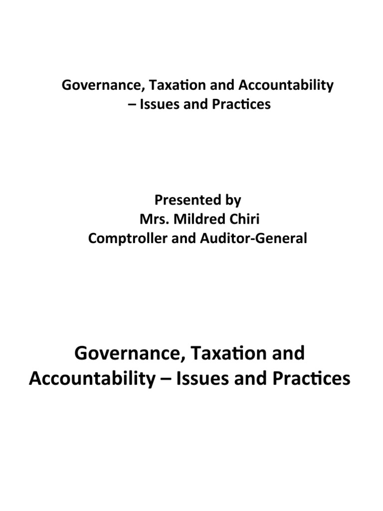 Governance and Taxation Accountability Insights | PDF | Corporate ...