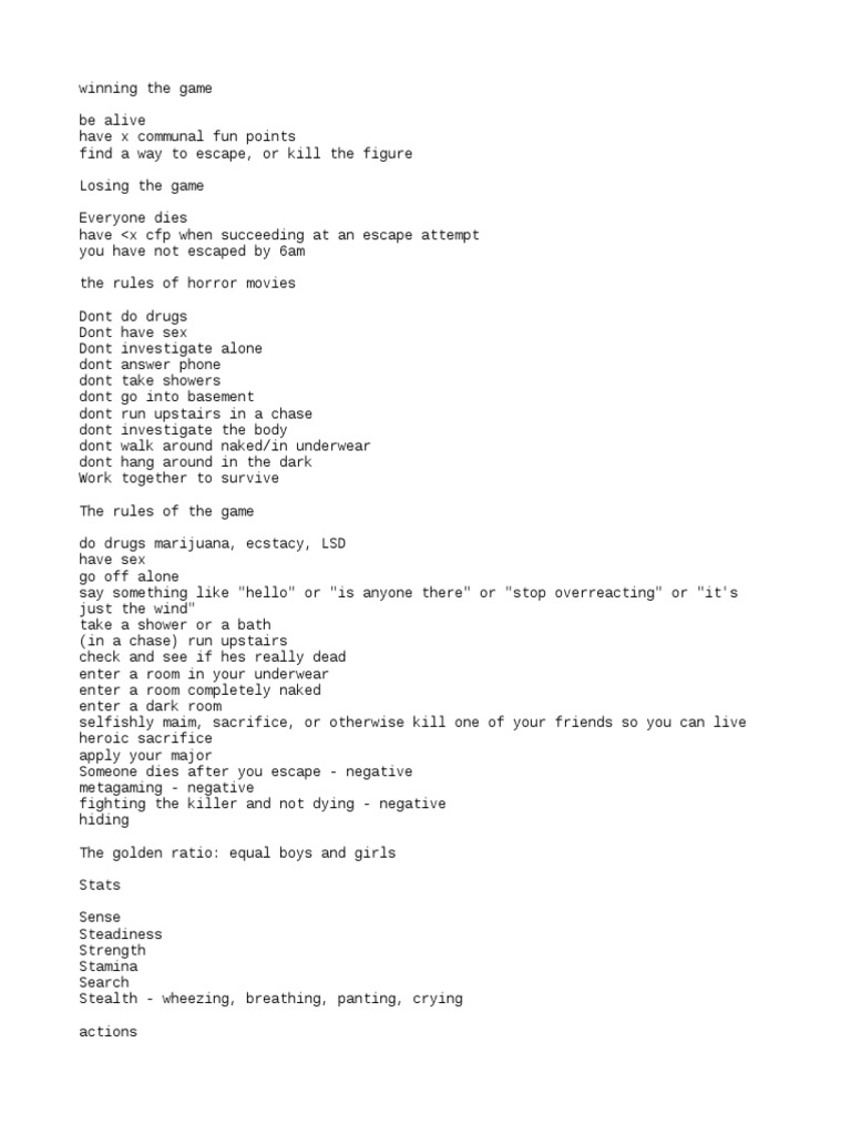 Horror RPG Preview Rules | PDF