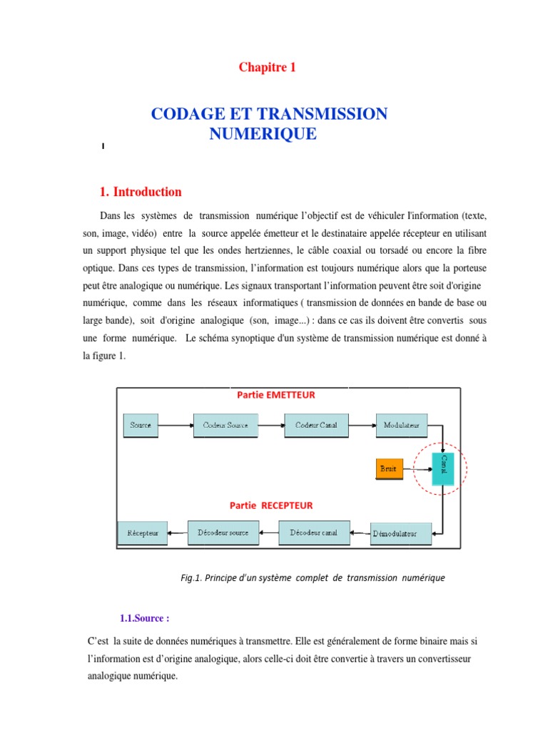 Codage et Transmission Numérique | PDF | Modulation | Technologie de médias