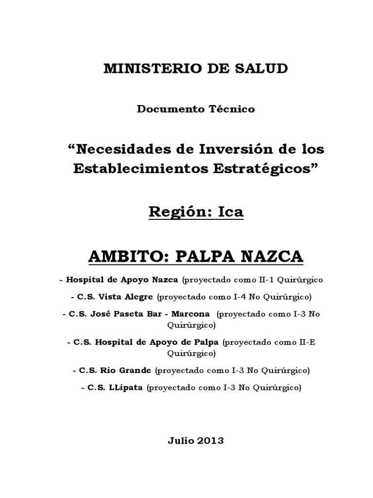3-Palpa Nazca | Descargar gratis PDF | Sistema de salud | Población mundial