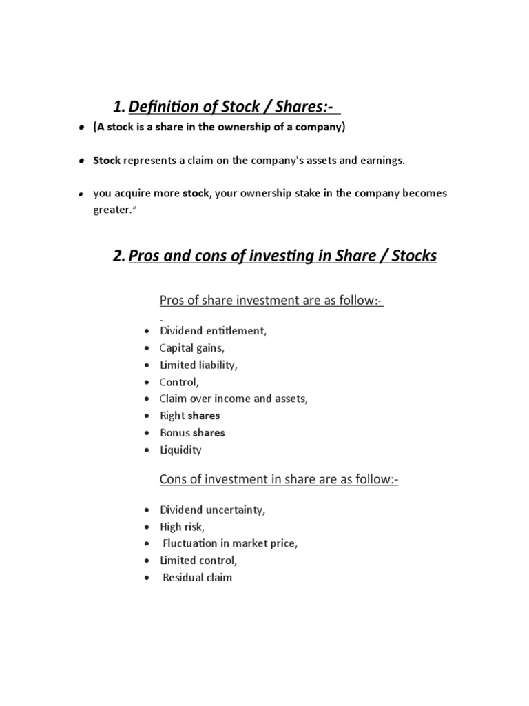 Definition of Stock and Invesment | PDF | Stocks | Securitization