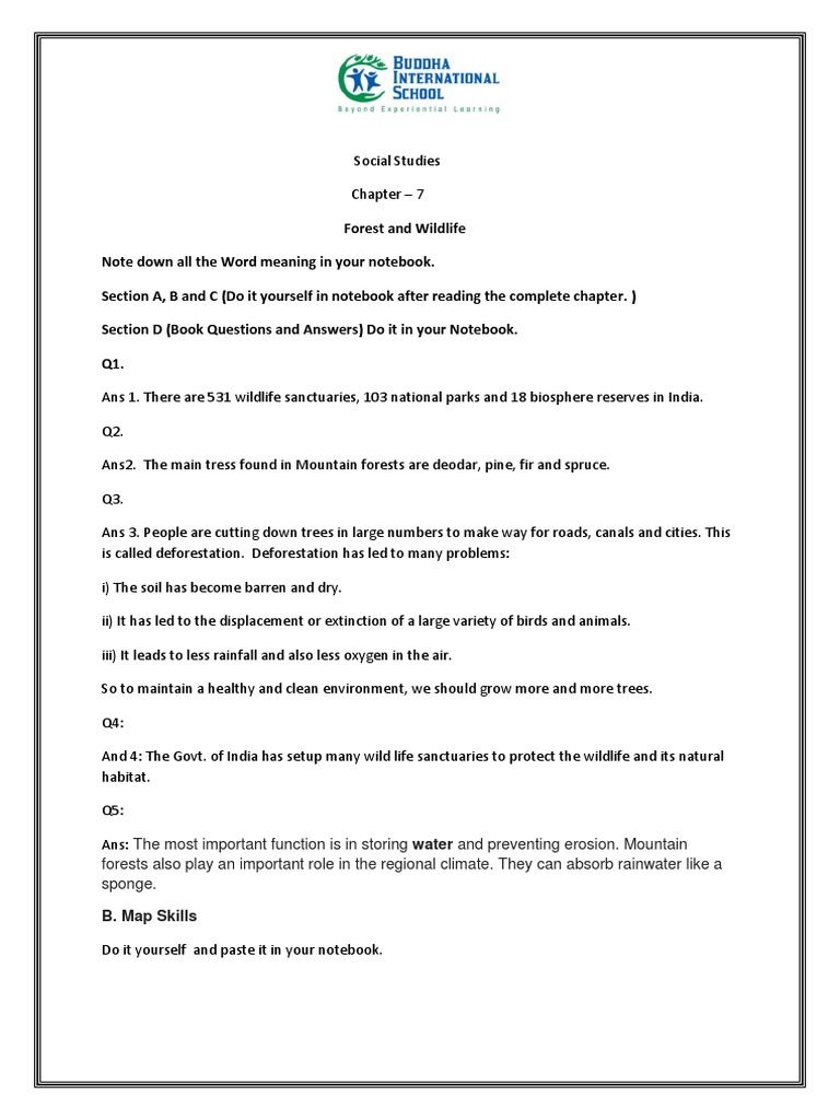 Class 4 Chapter 7 Forest and Wildlife | PDF