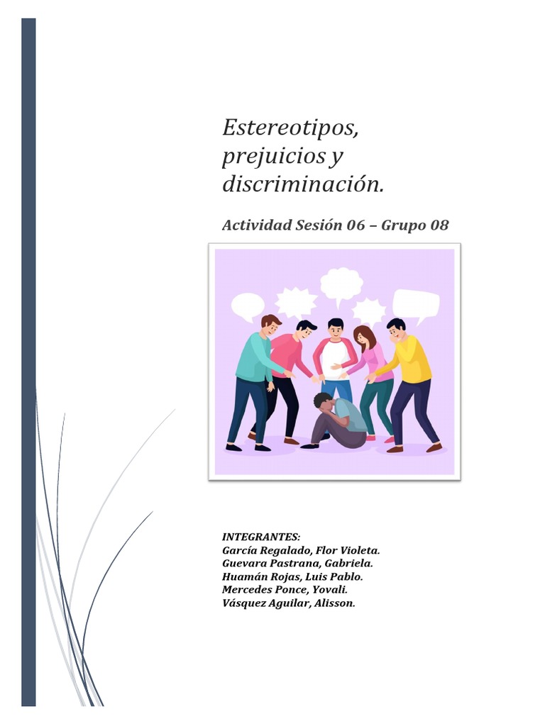 Sesión 06. Diagrama Estereotipos, Prejuicios y Discriminación | PDF