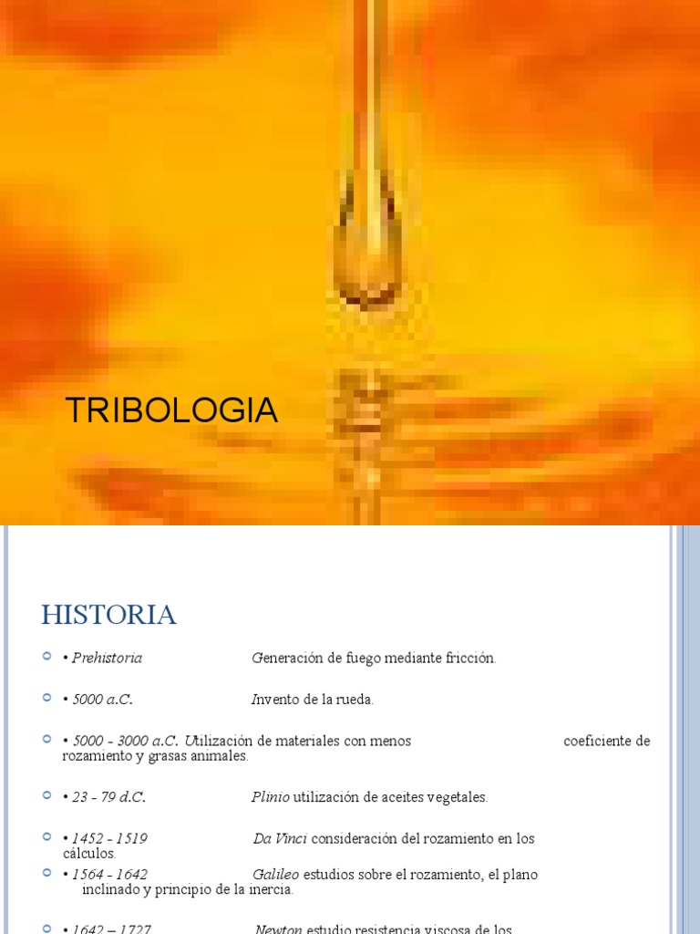 Historia y fundamentos de la tribología | PDF | Fricción | Lubricante