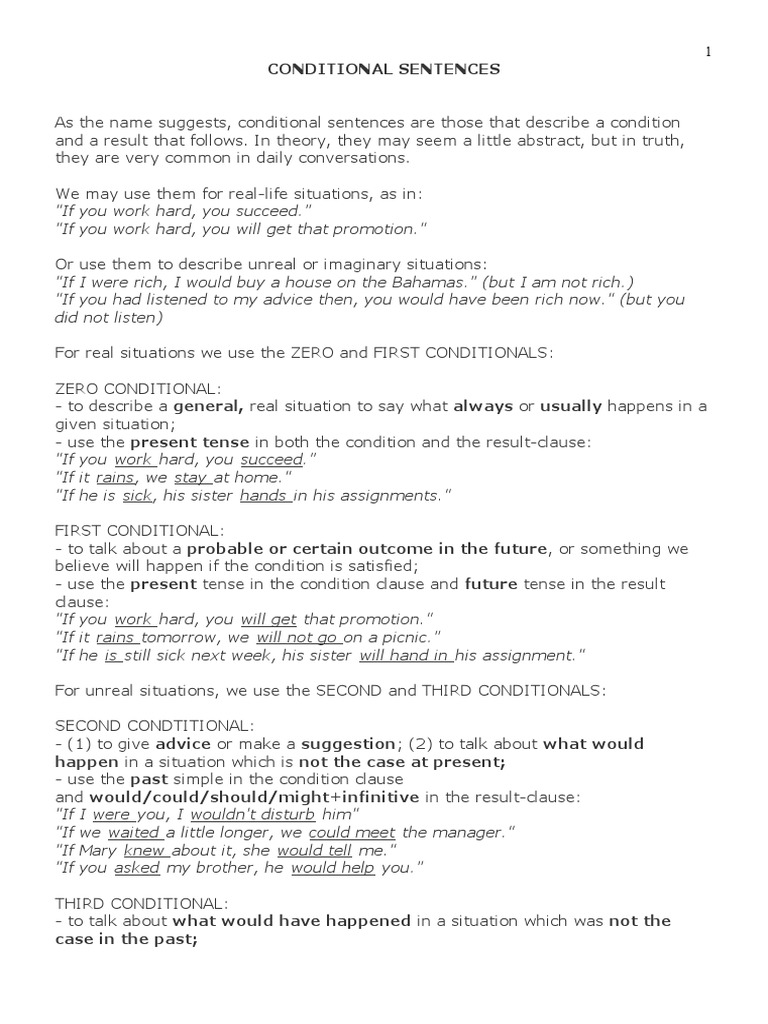 Conditional Sentences | PDF | Grammar | Linguistic Typology