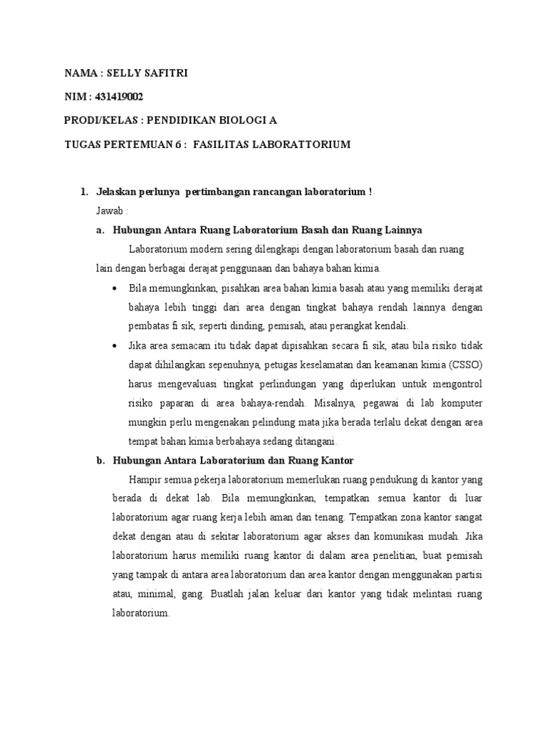 Manajemen Lab | PDF | Griya & Taman | Sains & Matematika