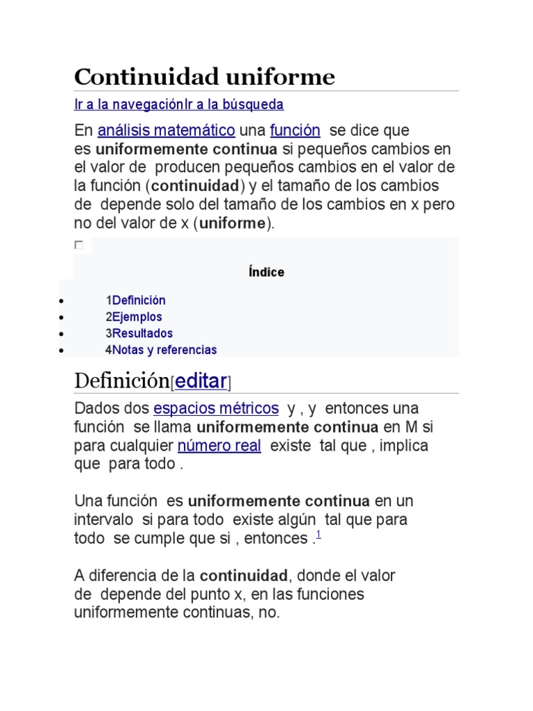 Continuidad Uniforme: Definición | PDF