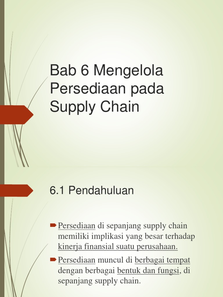 Bab 6 Mengelola Persediaan Pada Supply Chain PDF | PDF