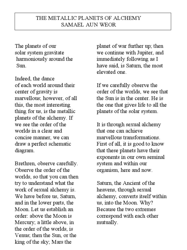 Metallic Planets and Sexual Alchemy | PDF | Planets | Alchemy