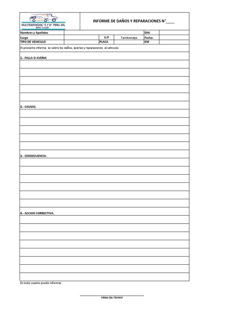 Formato REPORTE DE FALLA | PDF