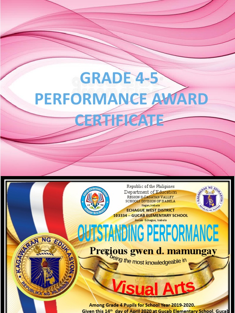 Award Cert - Conduct GRADE 4-5 GUCAB 2019-2020 | PDF