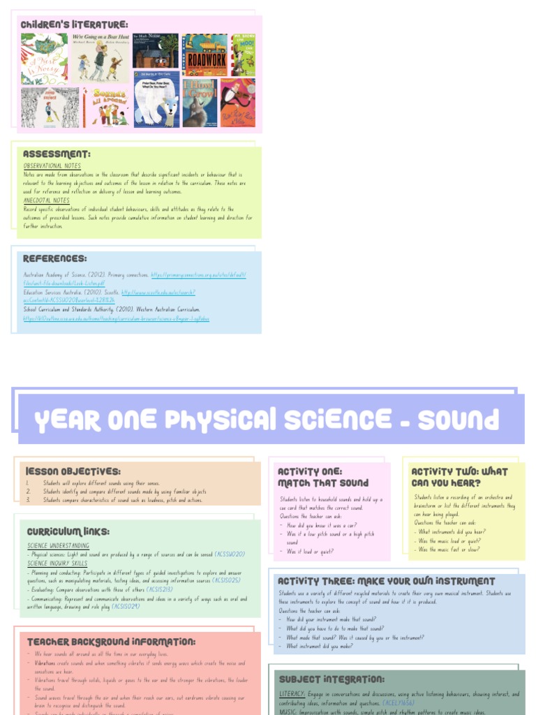 Sound Handout | Download Free PDF | Sound | Curriculum
