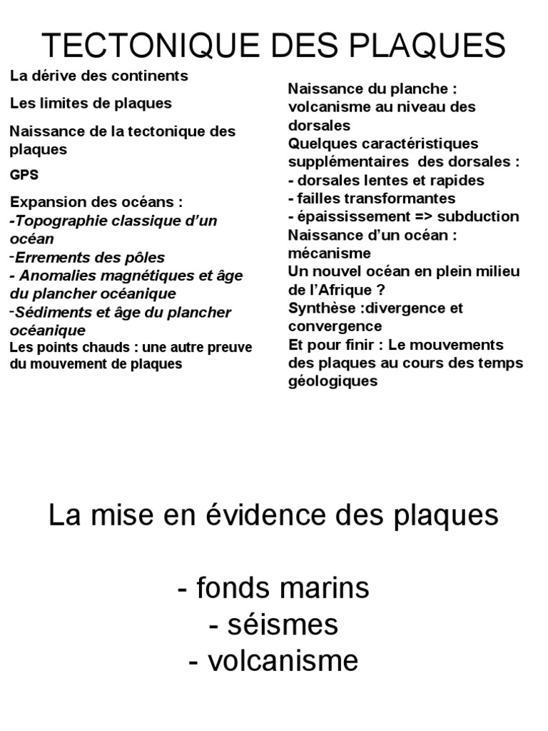 1S Tectonique Des Plaques | PDF | Tectonique des plaques | Géophysique