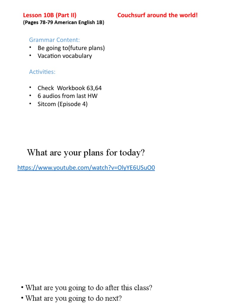 Lesson 10B (Part II) Couchsurf Around The World! | PDF