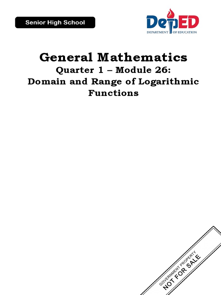 General Mathematics: Quarter 1 - Module 26: Domain and Range of ...
