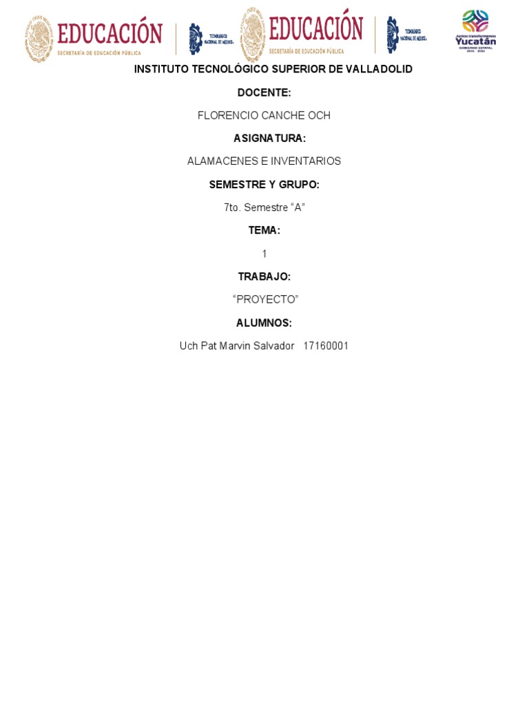 Marvin - Proyecto - U1 | PDF | Inventario | Business