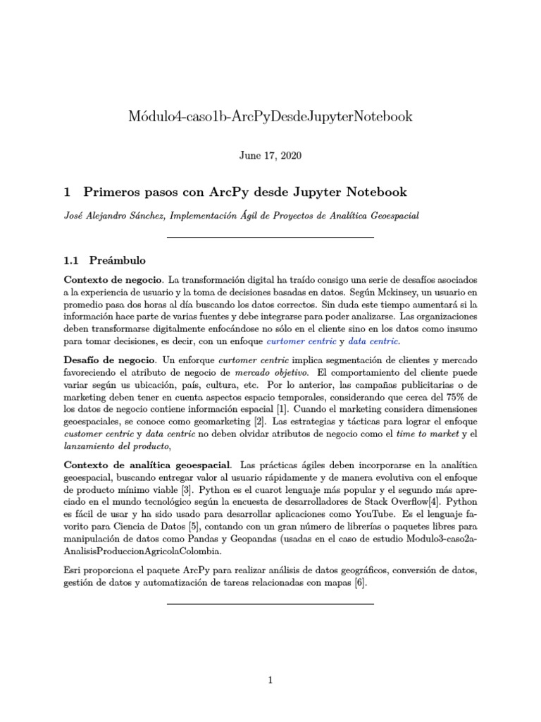 ArcPy Desde Jupyter Notebook | PDF | Arc Gis | Ciencias de la Información