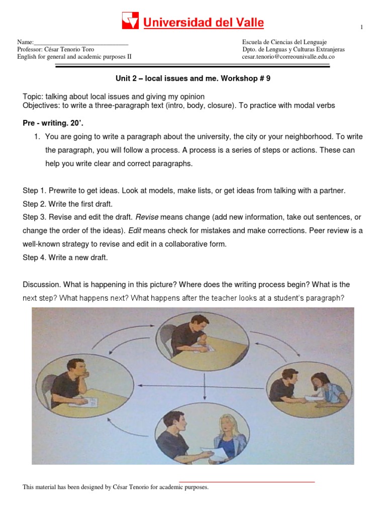 Unit 2 - Local Issues and Me. Workshop # 9 | PDF | Paragraph | Cognition