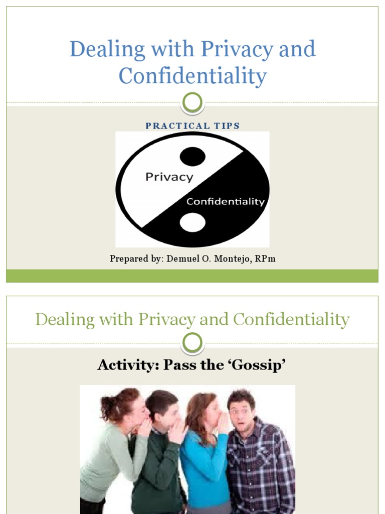 Privacy and Confidentiality Tips | PDF | Privacy | Confidentiality