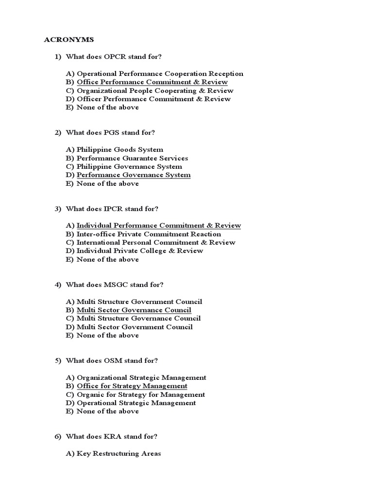 Acronyms | PDF | Audit | Governance