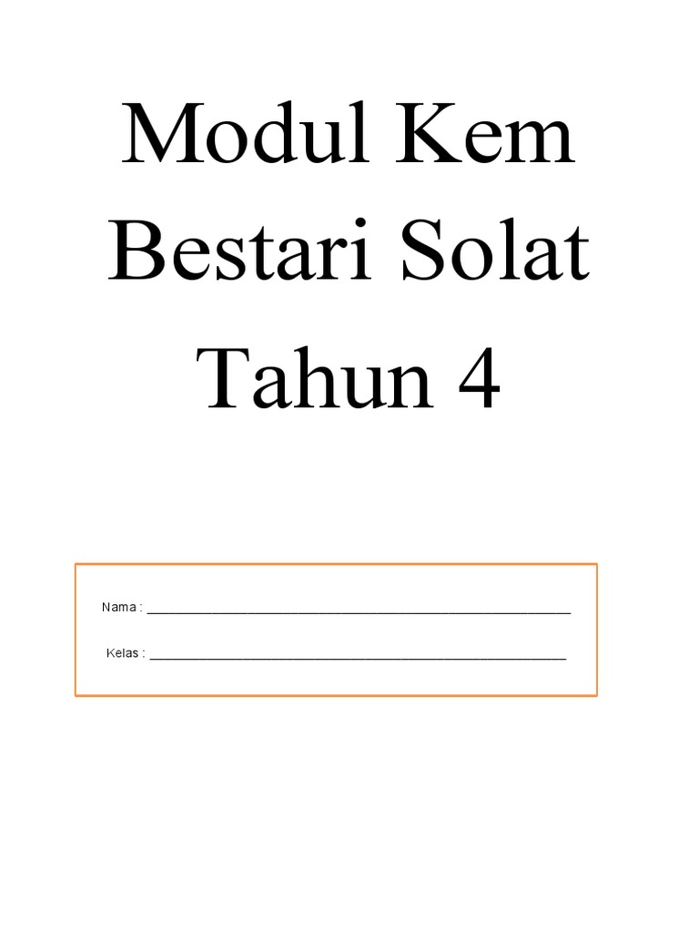 Modul Kem Bestari Solat Tahun 4 | PDF