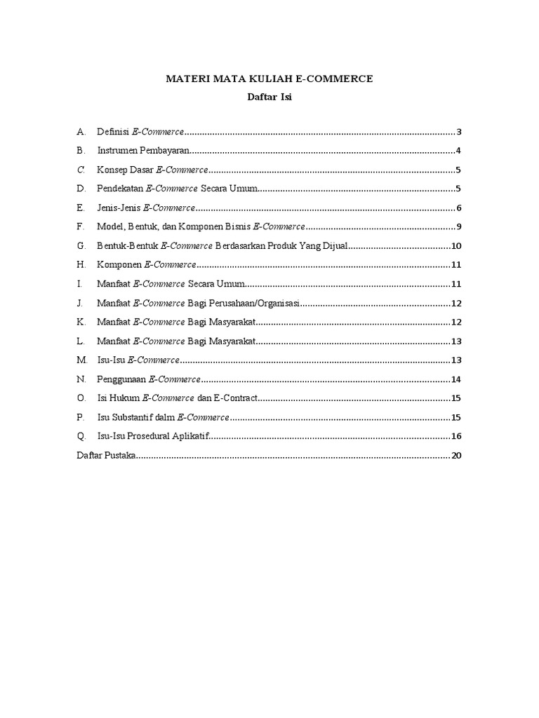Materi Mata Kuliah E-Commerce | PDF | Pengelolaan Keuangan & Uang