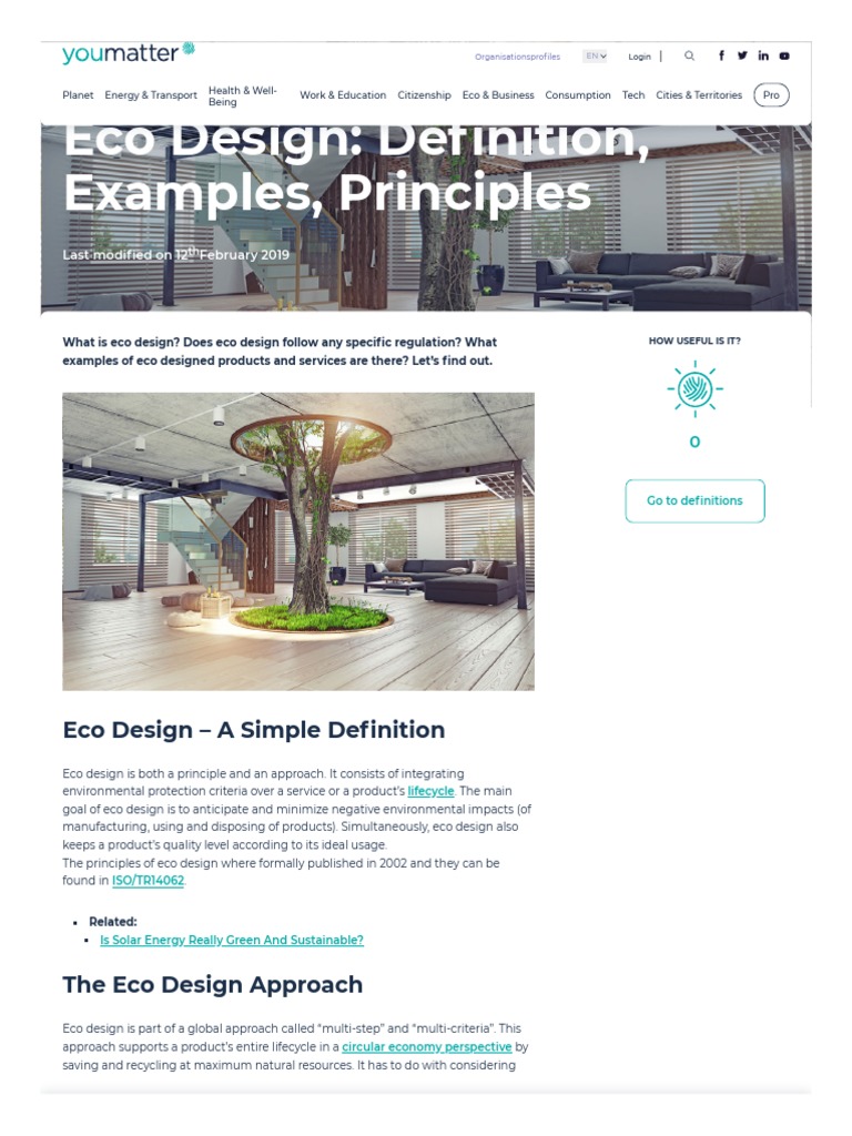 Eco Design - Definition, Examples, Principles | PDF | Life Cycle ...