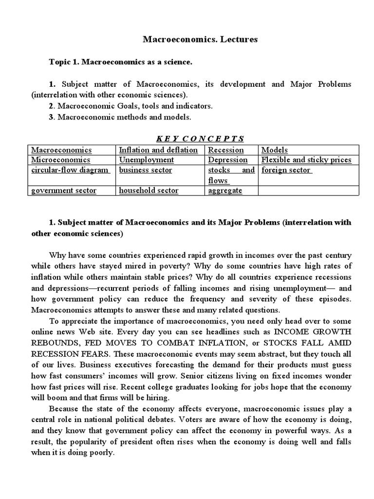 Macroeconomics Topic 1 Lecture | PDF | Macroeconomics | Microeconomics Macroeconomics Topic 1 Lecture | PDF | Macroeconomics | Microeconomics