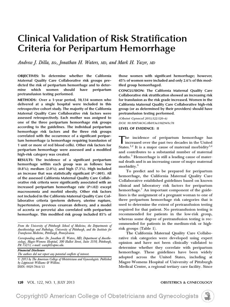 Criterios de HPP | PDF | Childbirth | Blood Transfusion